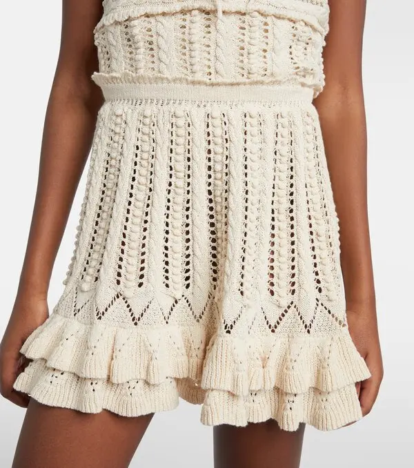 MARANT ETOILE Nelle Cotton Crochet Miniskirt