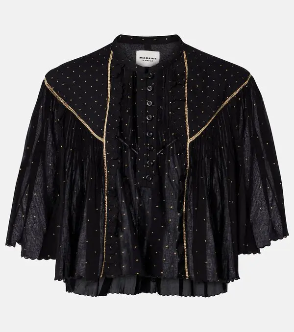 MARANT ETOILE Veenia Embellished Cotton Top