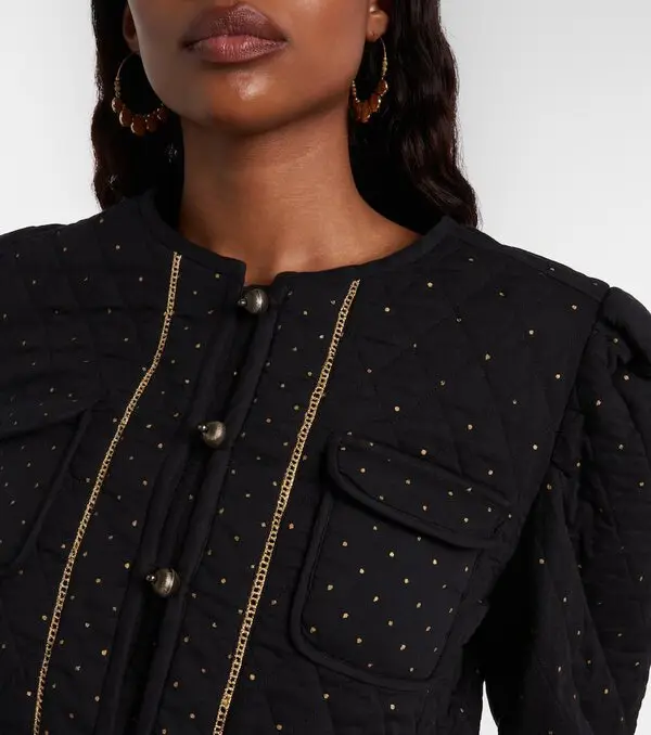 MARANT ETOILE Vania Embellished Cropped Cotton Jacket