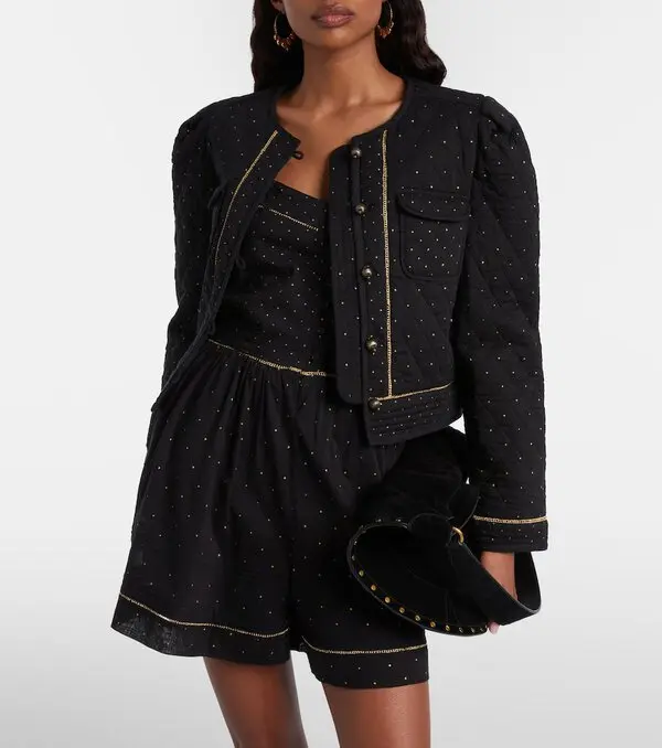 MARANT ETOILE Vania Embellished Cropped Jacket