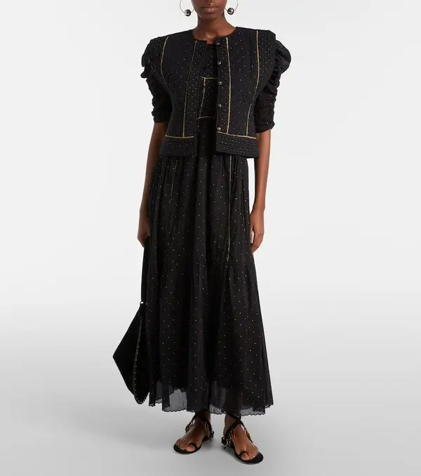 MARANT ETOILE Volana Embellished Cropped Cotton Vest