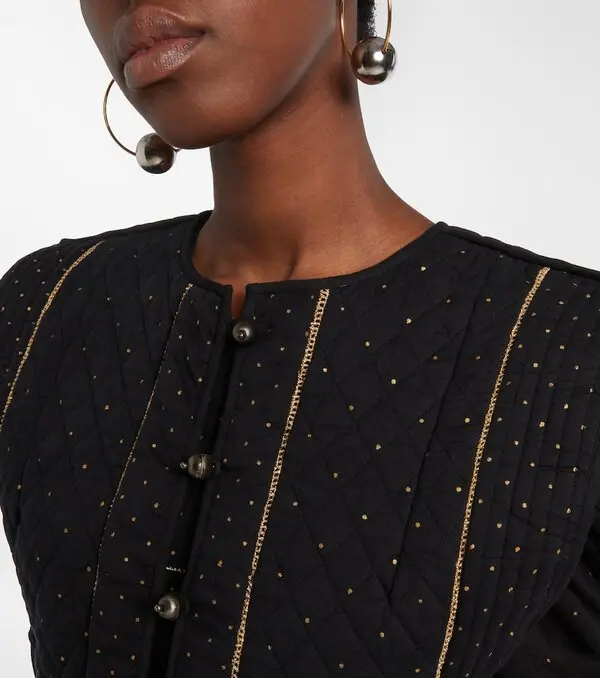 MARANT ETOILE Volana Embellished Cropped Cotton Vest