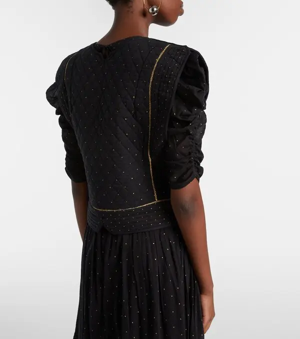 MARANT ETOILE Volana Embellished Cropped Cotton Vest