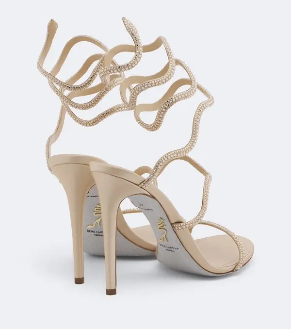 Rene Caovilla Cleo Crystal-embellished Sandals - Beige