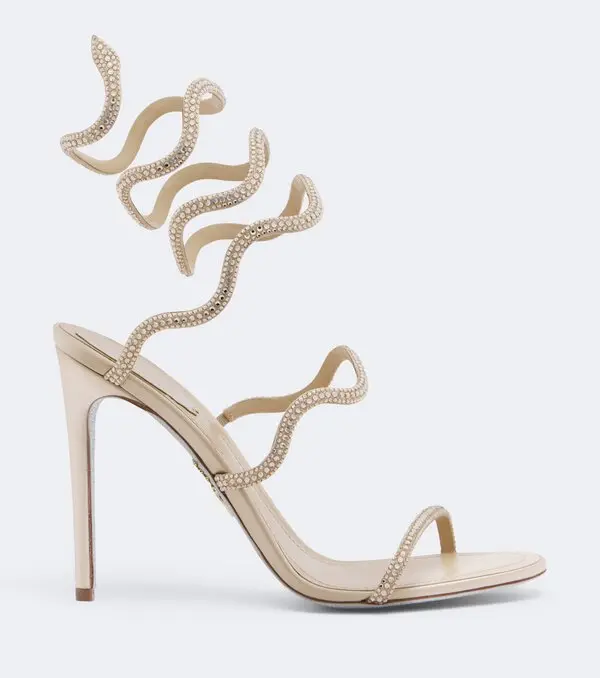 Rene Caovilla Cleo Crystal-embellished Sandals - Beige