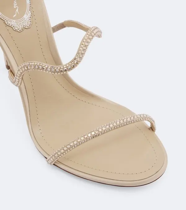 Rene Caovilla Cleo Crystal-embellished Sandals - Beige