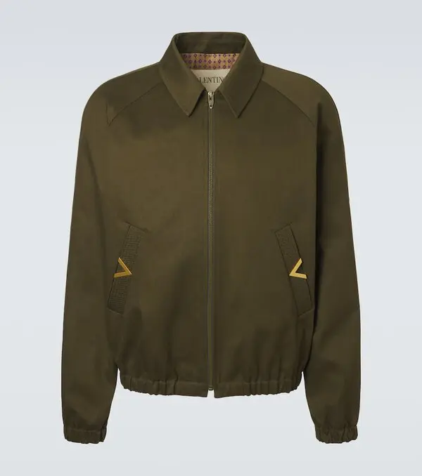Valentino Garavani Vgold Cotton Gabardine Blouson Jacket - Green