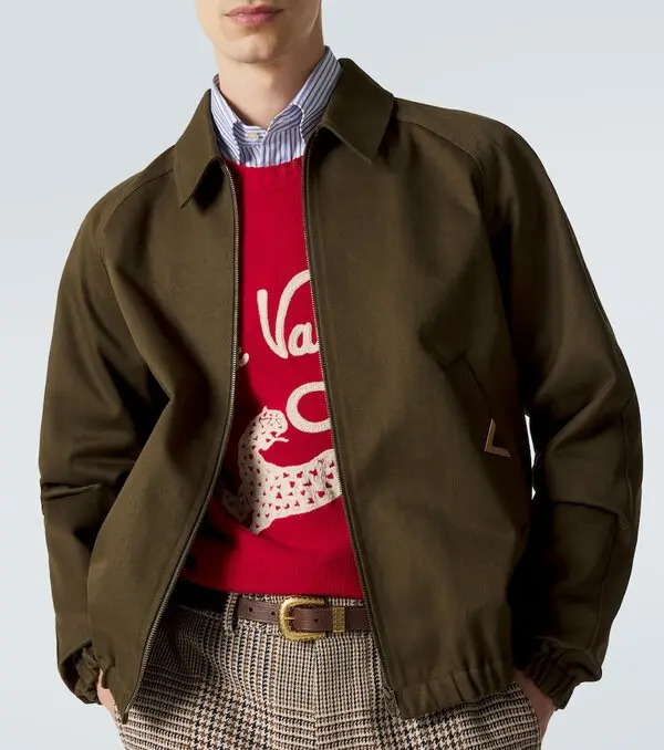 Valentino Garavani Vgold Cotton Gabardine Blouson Jacket