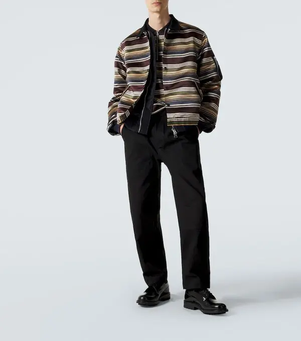 Sacai Striped Blouson Jacket - Brown