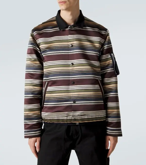 Sacai Striped Blouson Jacket - Brown