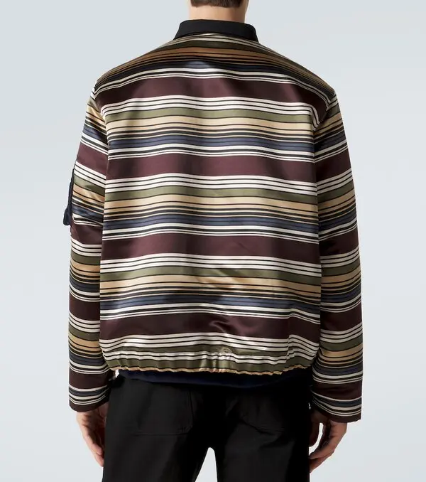 Sacai Striped Blouson Jacket - Brown
