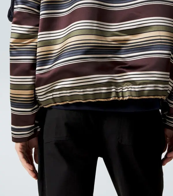 Sacai Striped Blouson Jacket - Brown