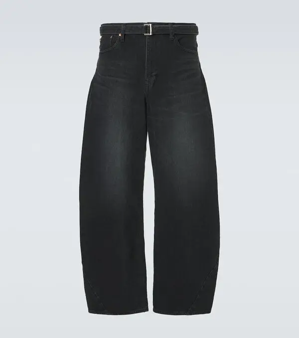 Sacai Belted Barrel-leg Jeans