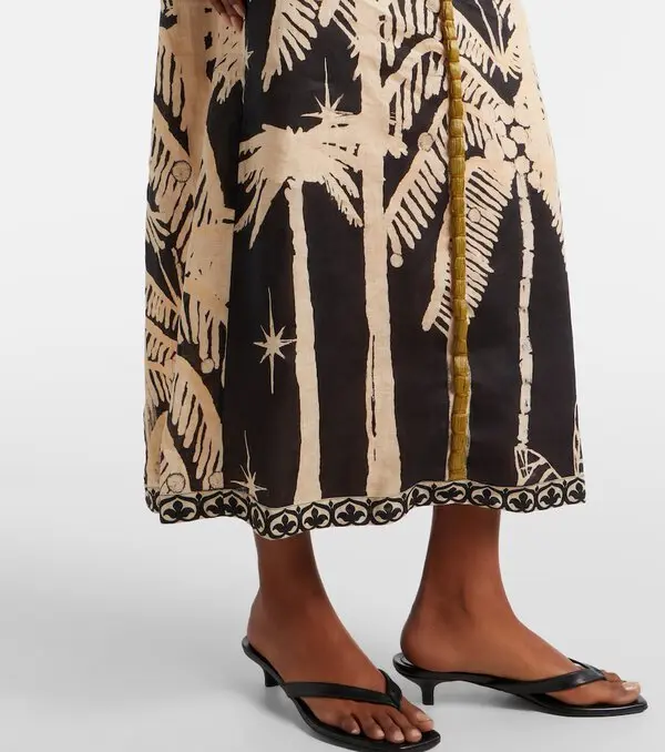 Johanna Ortiz Linen Maxi Dress - Black