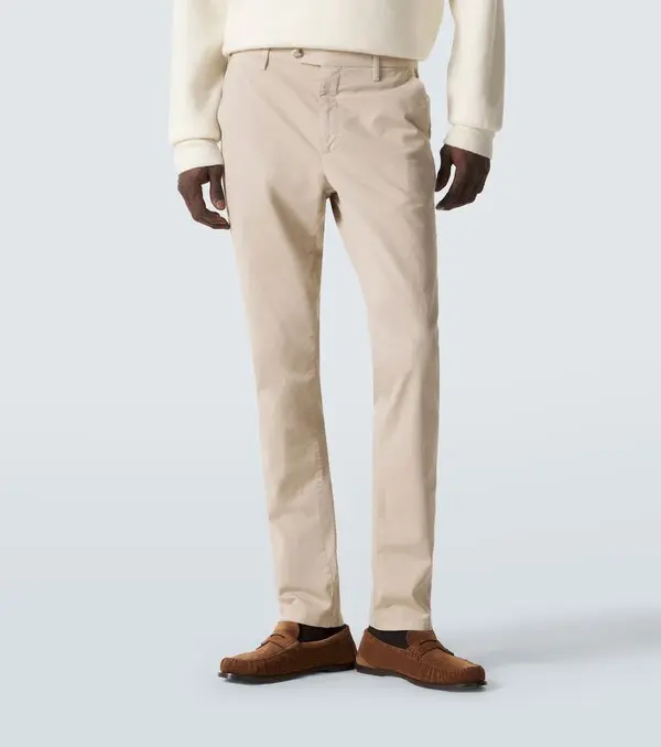 Canali Cotton Straight Chinos - Beige