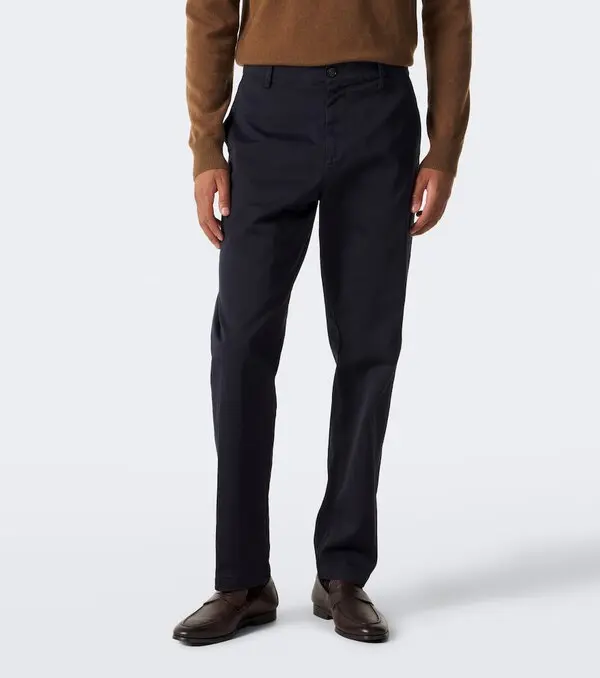 Canali Cotton Straight Chinos - Blue