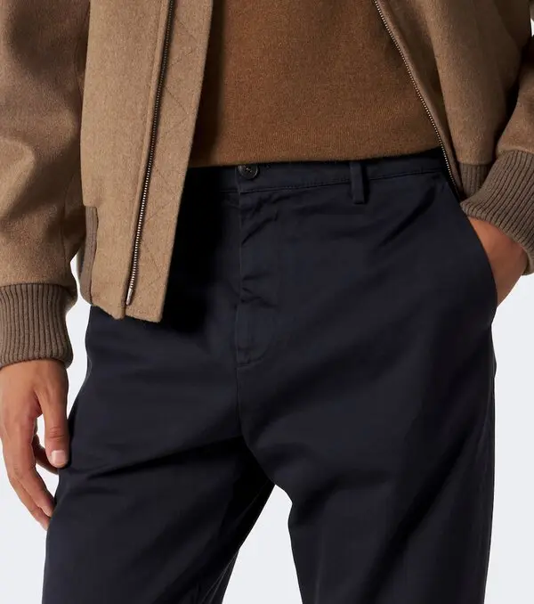 Canali Cotton Straight Chinos - Blue