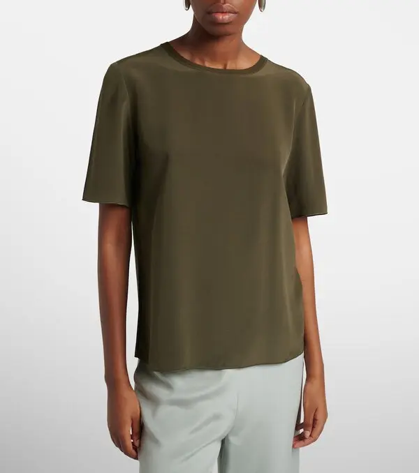 JOSEPH Rubin Silk Crêpe T-shirt - Green