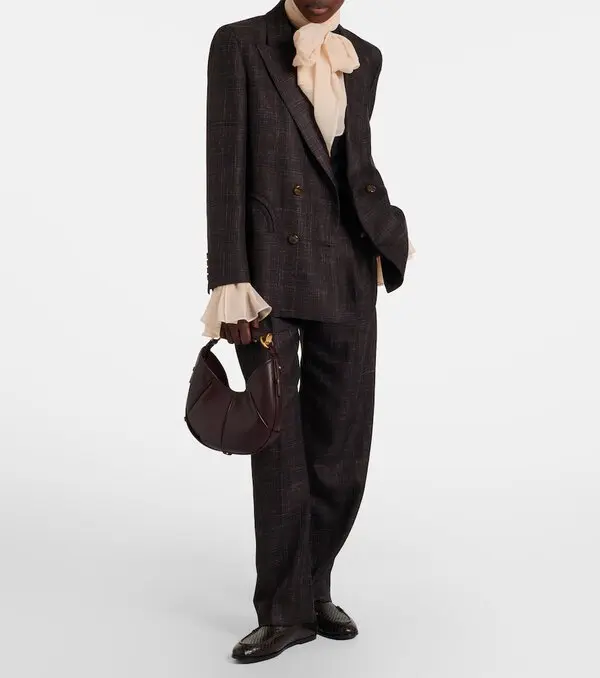 BLAZÉ MILANO Fox Checked Wide-leg Pants