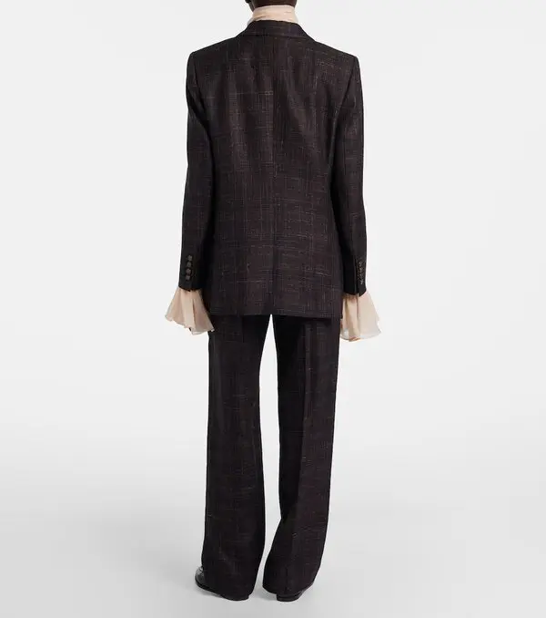 BLAZÉ MILANO Fox Checked Wide-leg Pants