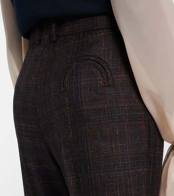 BLAZÉ MILANO Fox Checked Wide-leg Pants