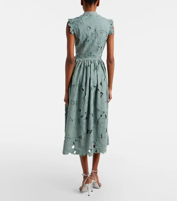 Erdem Guipure Lace Shirt Dress - Green