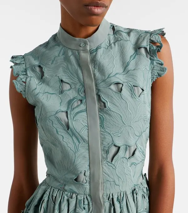 Erdem Guipure Lace Shirt Dress - Green