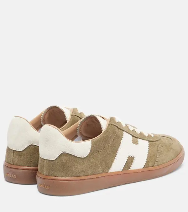 Hogan Suede And Mesh Lace-up Sneakers - Green