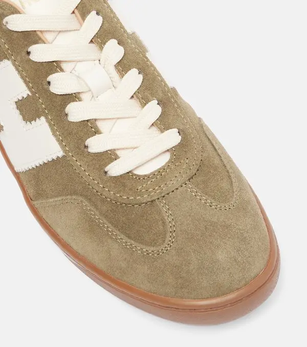 Hogan Suede And Mesh Lace-up Sneakers - Green
