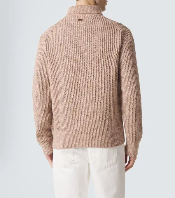 TOD'S Cotton Mouliné Zip-up Cardigan