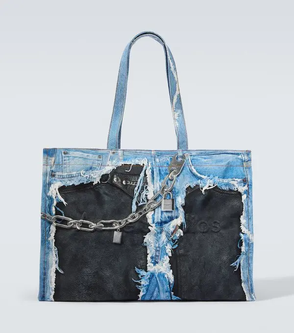 Acne Studios Trompe-l’œil Printed Canvas Tote - Blue