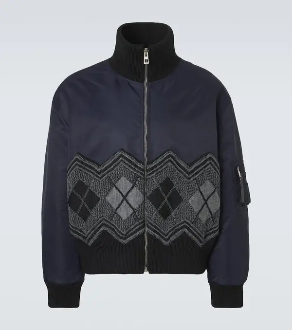 Loewe Argyle Technical Twill Jacket - Blue