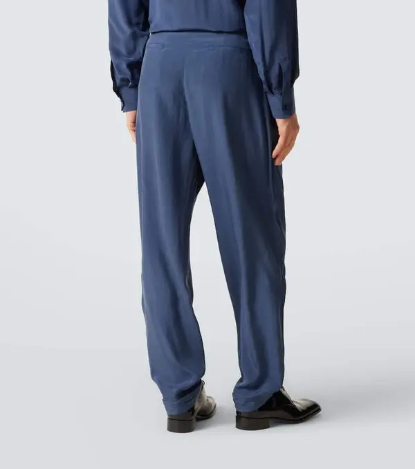 Saint Laurent Silk Habotai Tapered Pants
