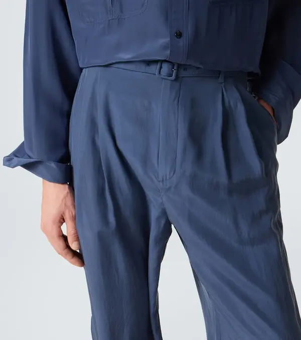 Saint Laurent Silk Habotai Tapered Pants