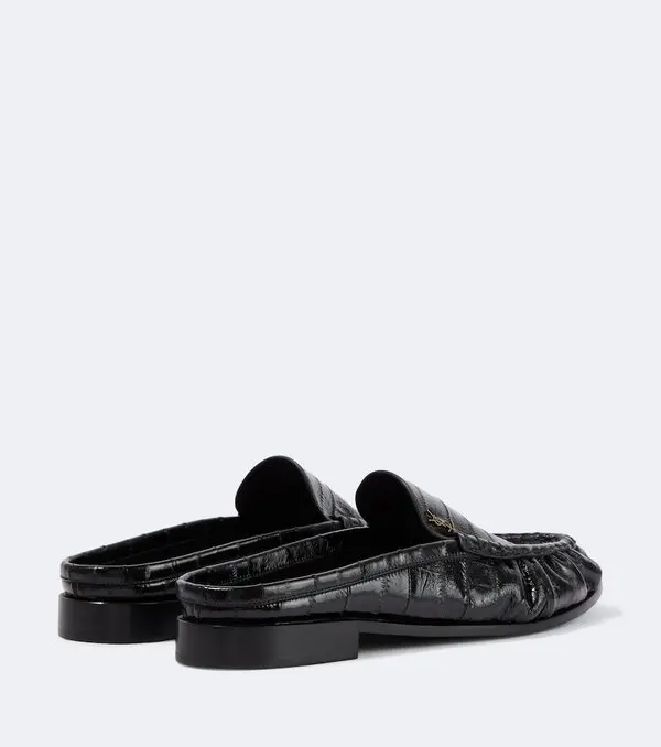 Saint Laurent Le Loafer Eel Leather Mules - Black