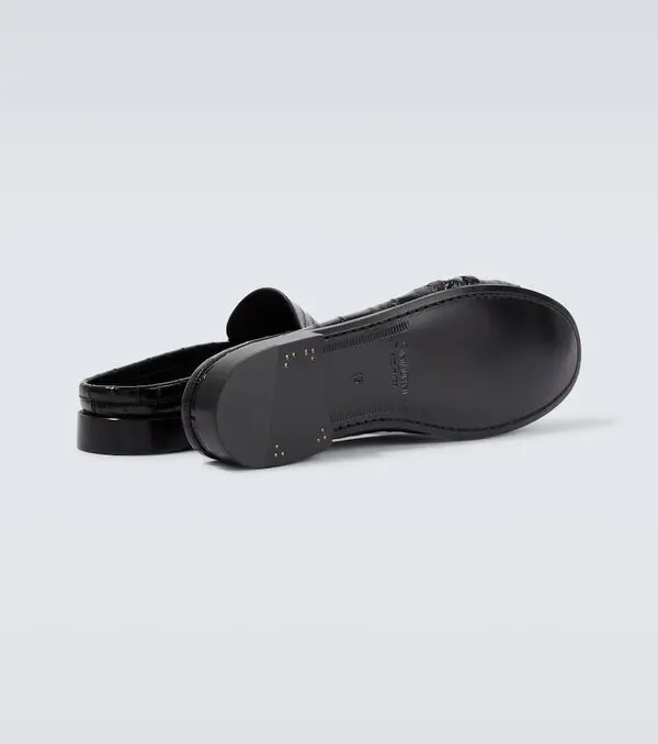 Saint Laurent Le Loafer Eel Leather Mules - Black