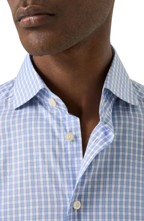 Eton Slim Fit Check Dress Shirt - Medium Blue