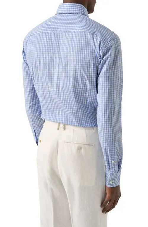 Eton Slim Fit Check Dress Shirt - Medium Blue