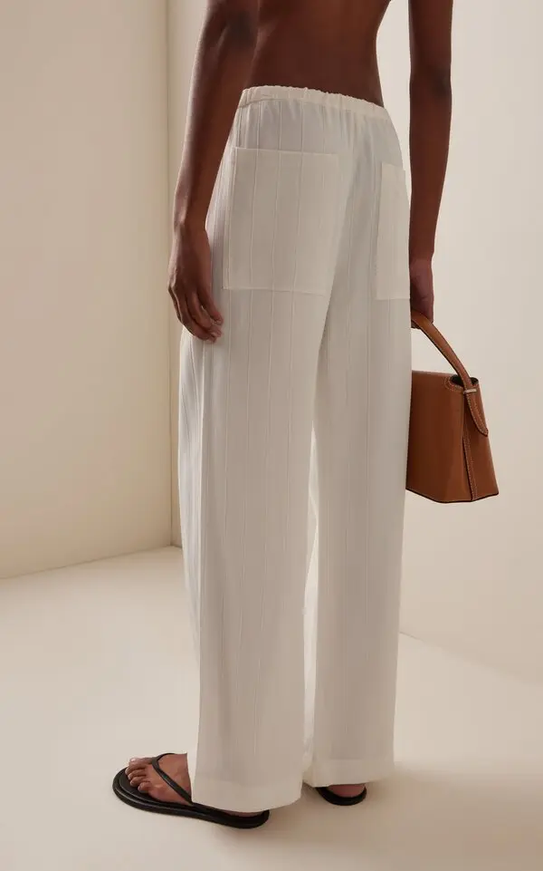 TOTEME Woven Stripe Drawstring Trousers