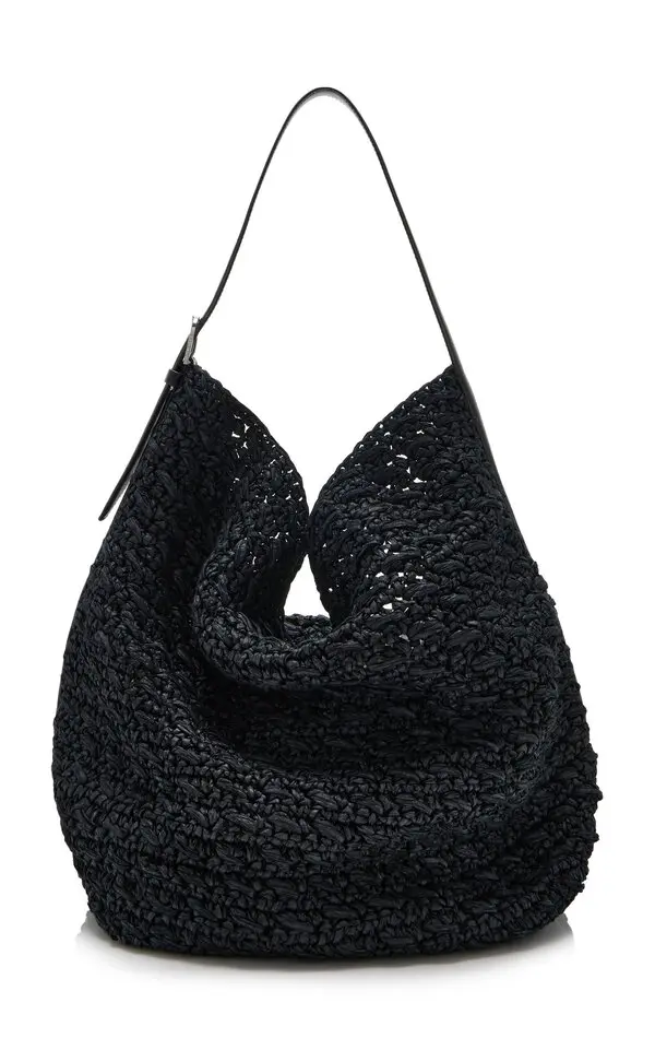 TOTEME Belted Raffia Tote - Black