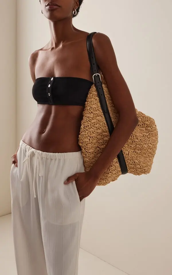 TOTEME Belted Raffia Tote - Neutral