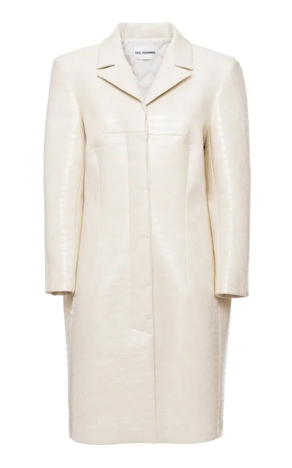 DES_PHEMMES Fitted Car Coat - White