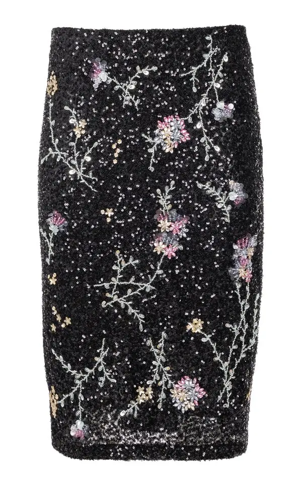 DES_PHEMMES Embellished Midi Skirt - Black