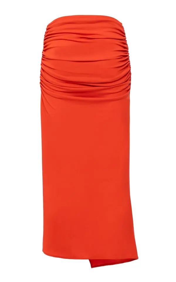 DES_PHEMMES Embellished Wrap Midi Skirt - Orange