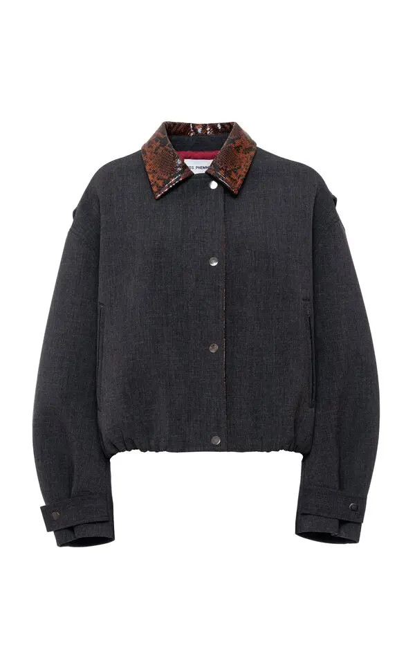 DES_PHEMMES Workwear Bomber Jacket - Dark Grey