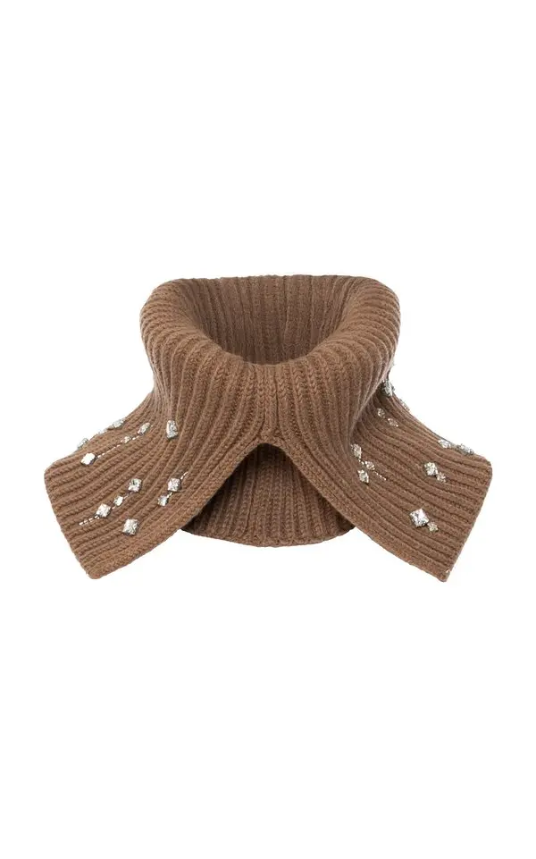 DES_PHEMMES Embellished Collared Top - Neutral