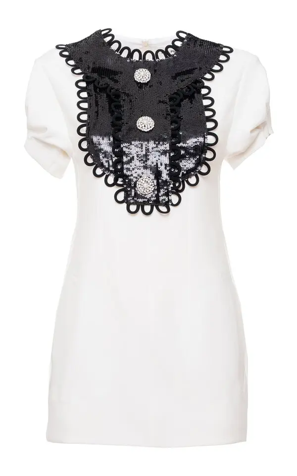 DES_PHEMMES Sequined Mini Dress - Off-white