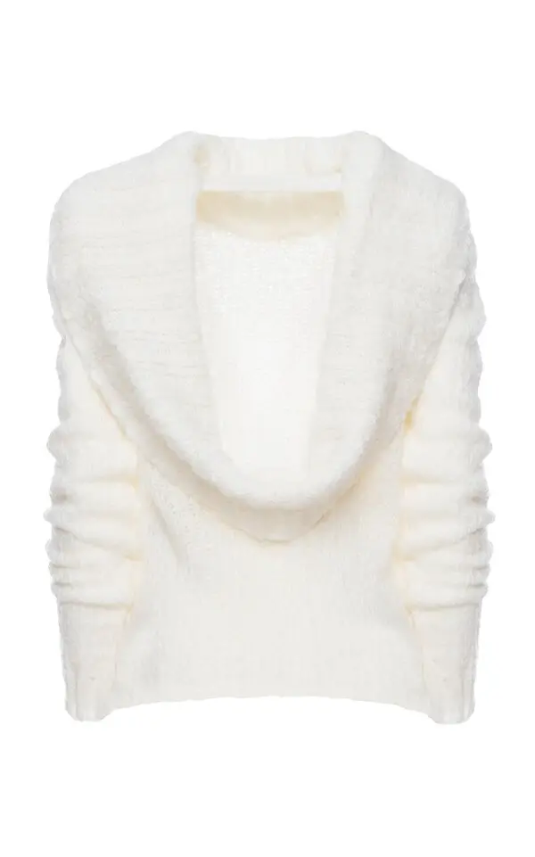DES_PHEMMES Backless Wool-blend Sweater - White