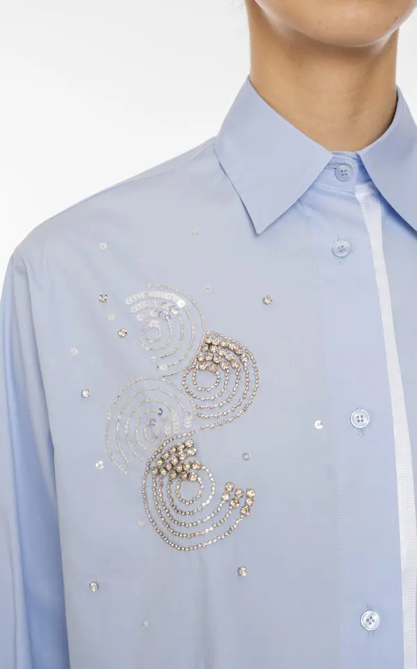 DES_PHEMMES Collared Cotton Shirt