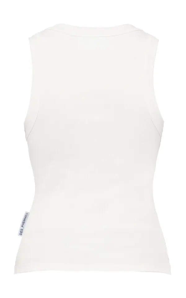 DES_PHEMMES Embellished Stretch-cotton Tank Top